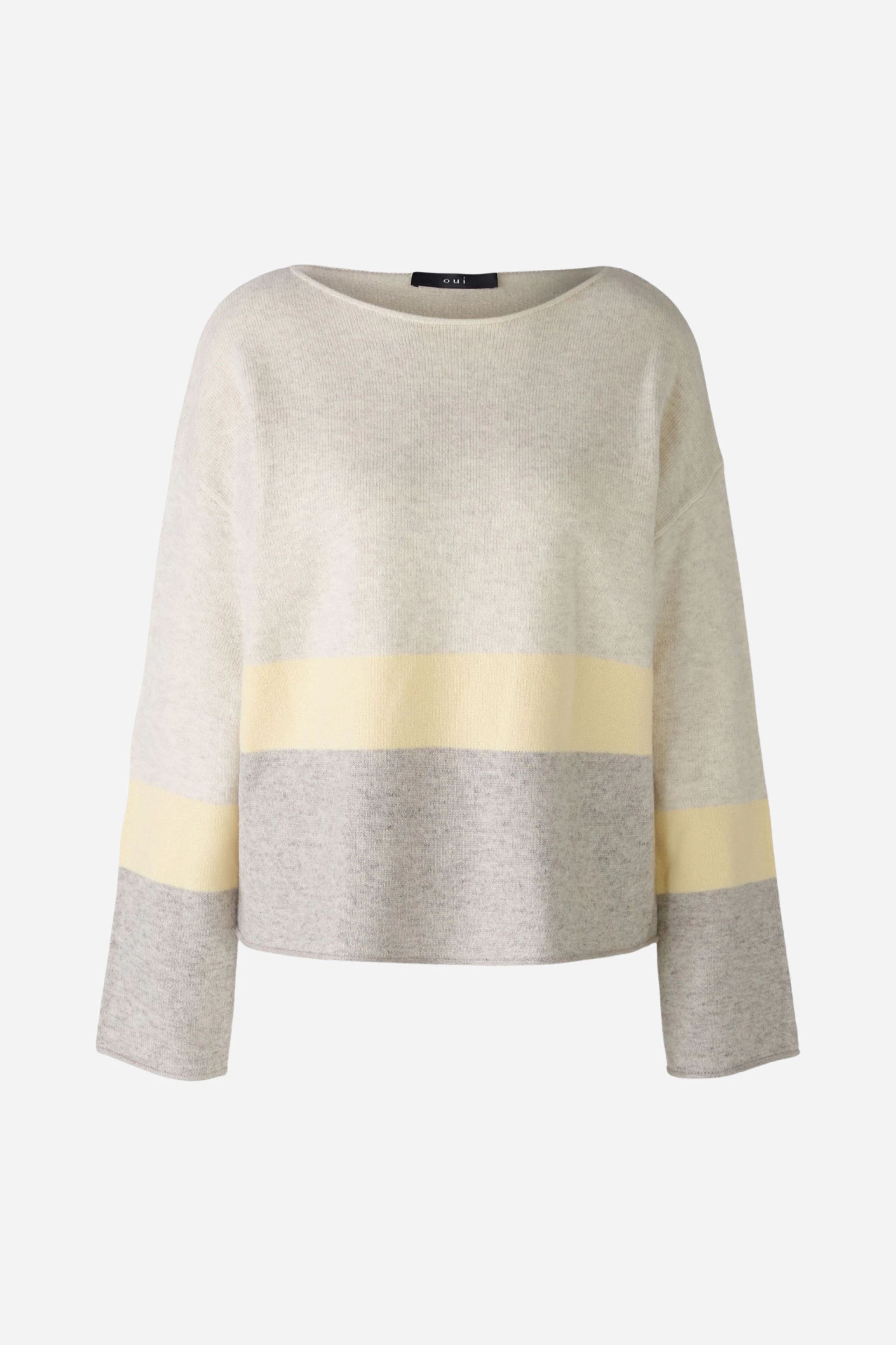 Pullover - light brown white