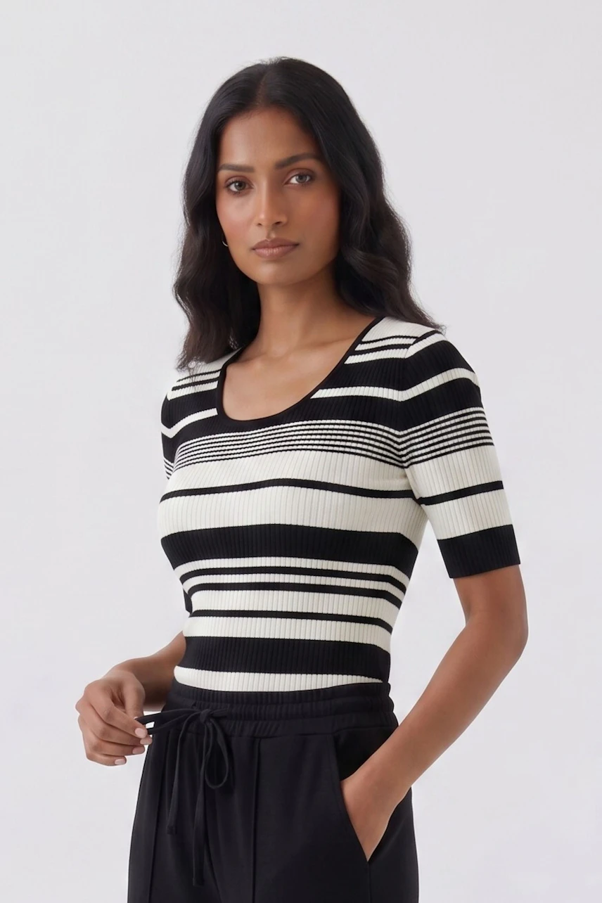 Pullover - black offwhite